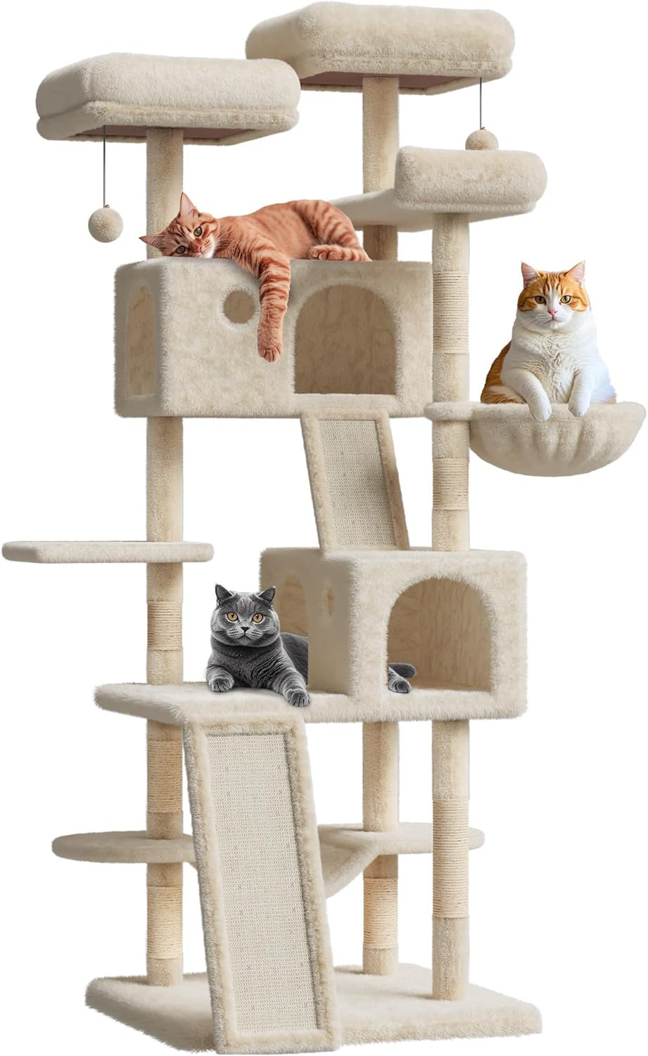 Archie & Oscar™ 66inch Multi-Level Cat Tree Tower for Multiple Cats ...