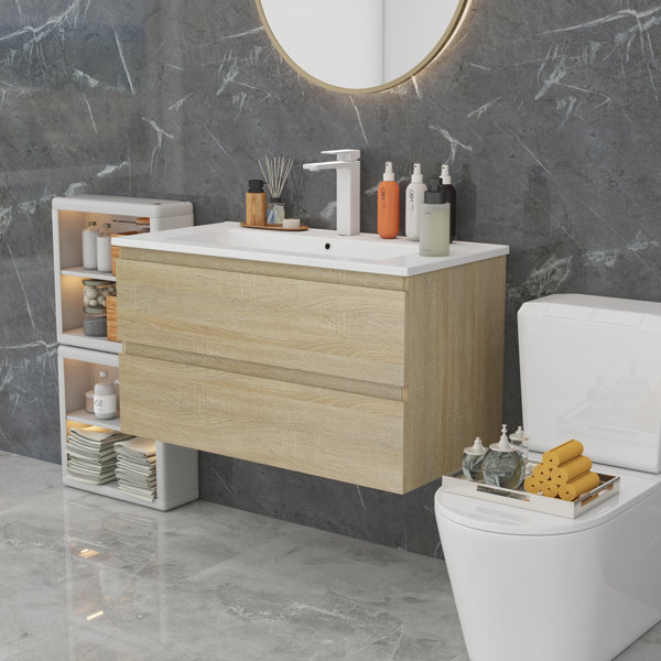 Latitude Run® Shanney 36'' Single Bathroom Vanity with Ceramic Top ...