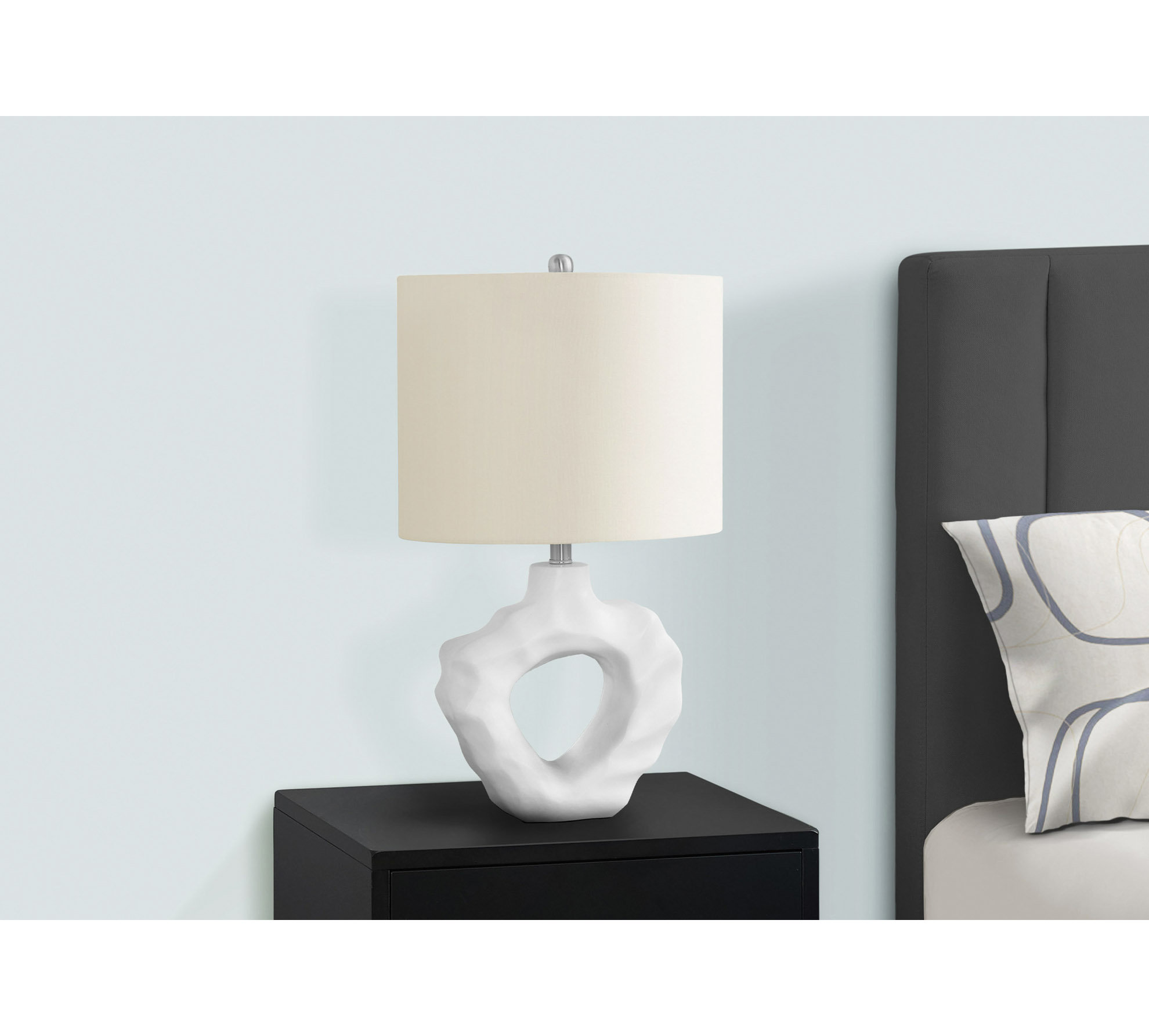 Orren Ellis Table Lamp, Lighting, Cream Resin, Ivory / Cream Shade ...