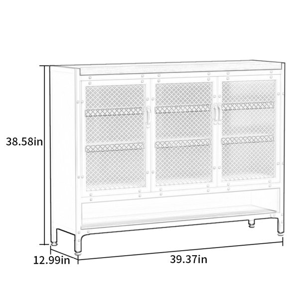 DICIXA Vintage Industrial Style Iron Shoe Cabinet Locker 24 Pair Shoe ...