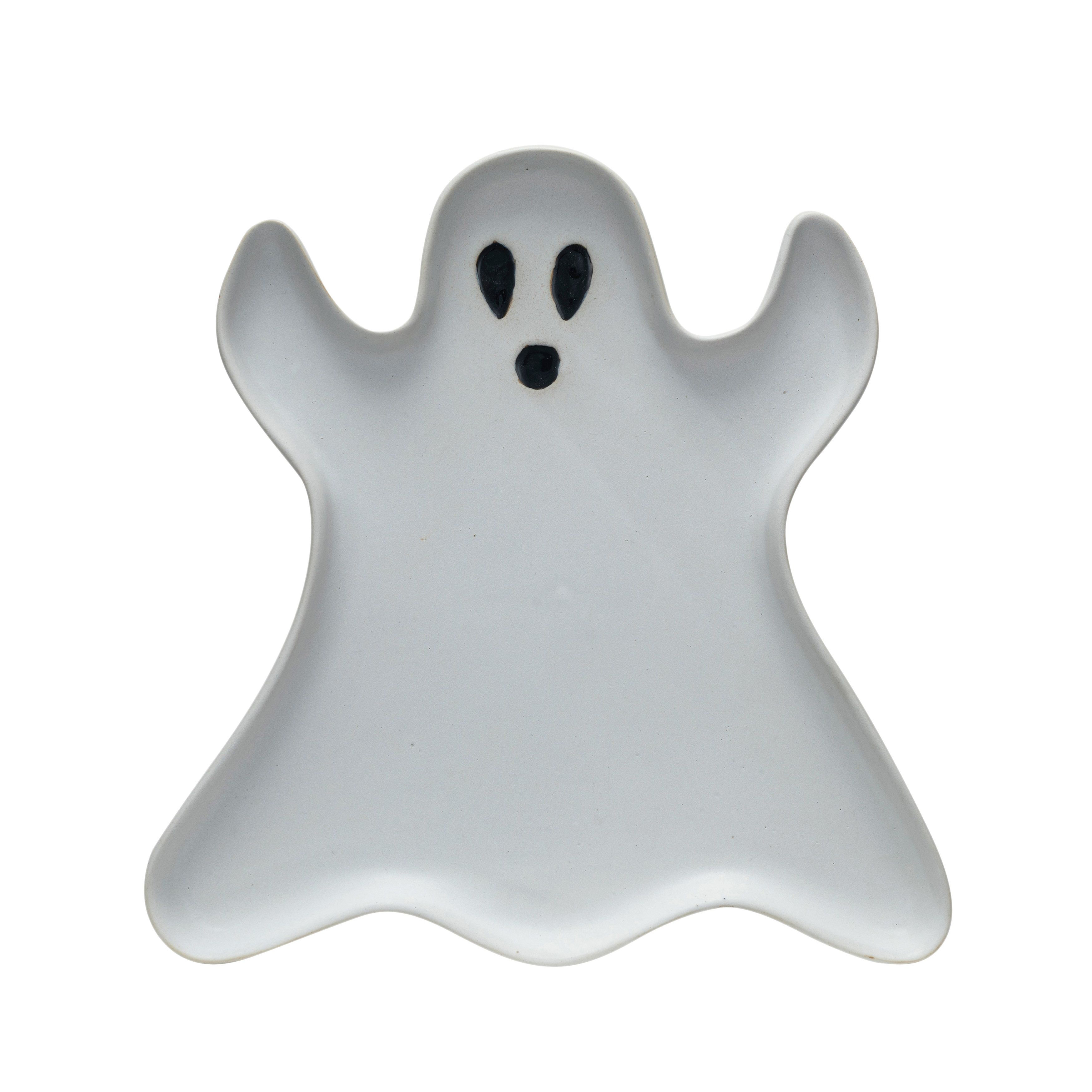 The Holiday Aisle® Stoneware Ghost Plate | Wayfair