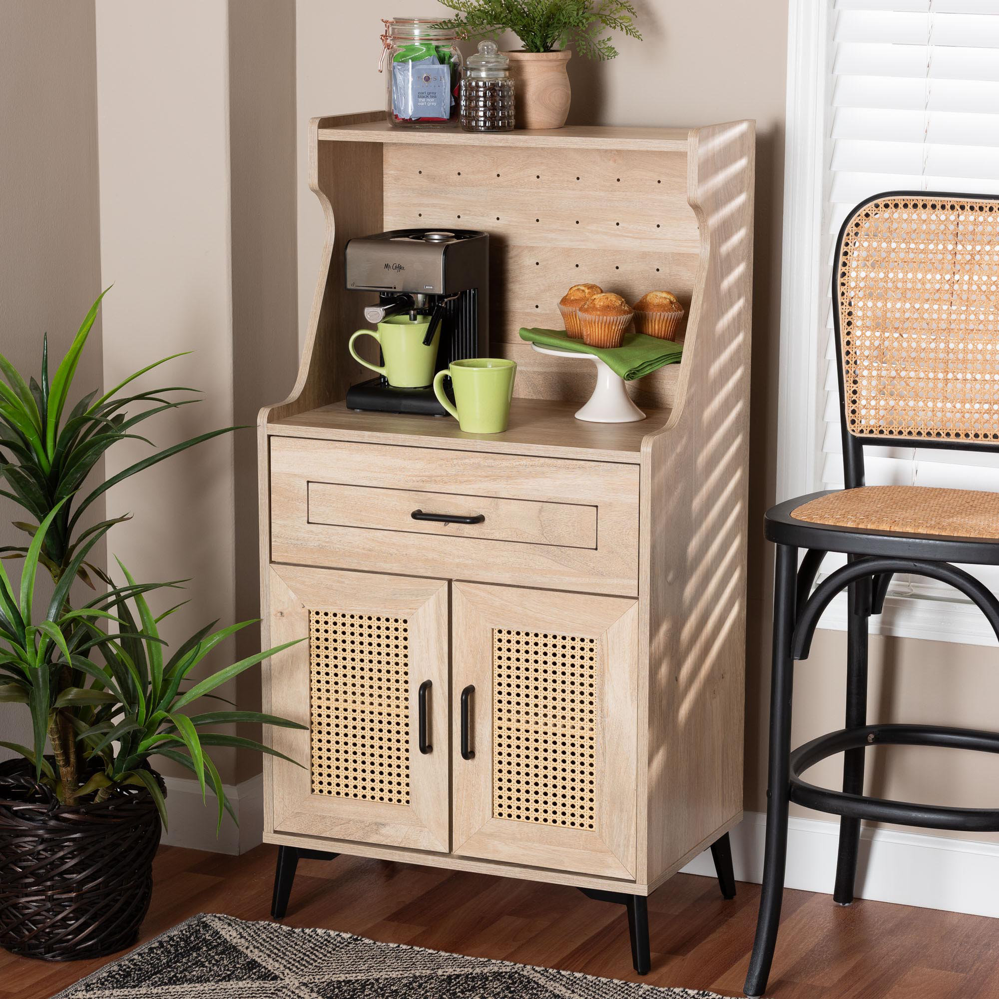 Wholesale Interiors Baxton Studio Pavone Mid-Century Modern Oak Brown ...