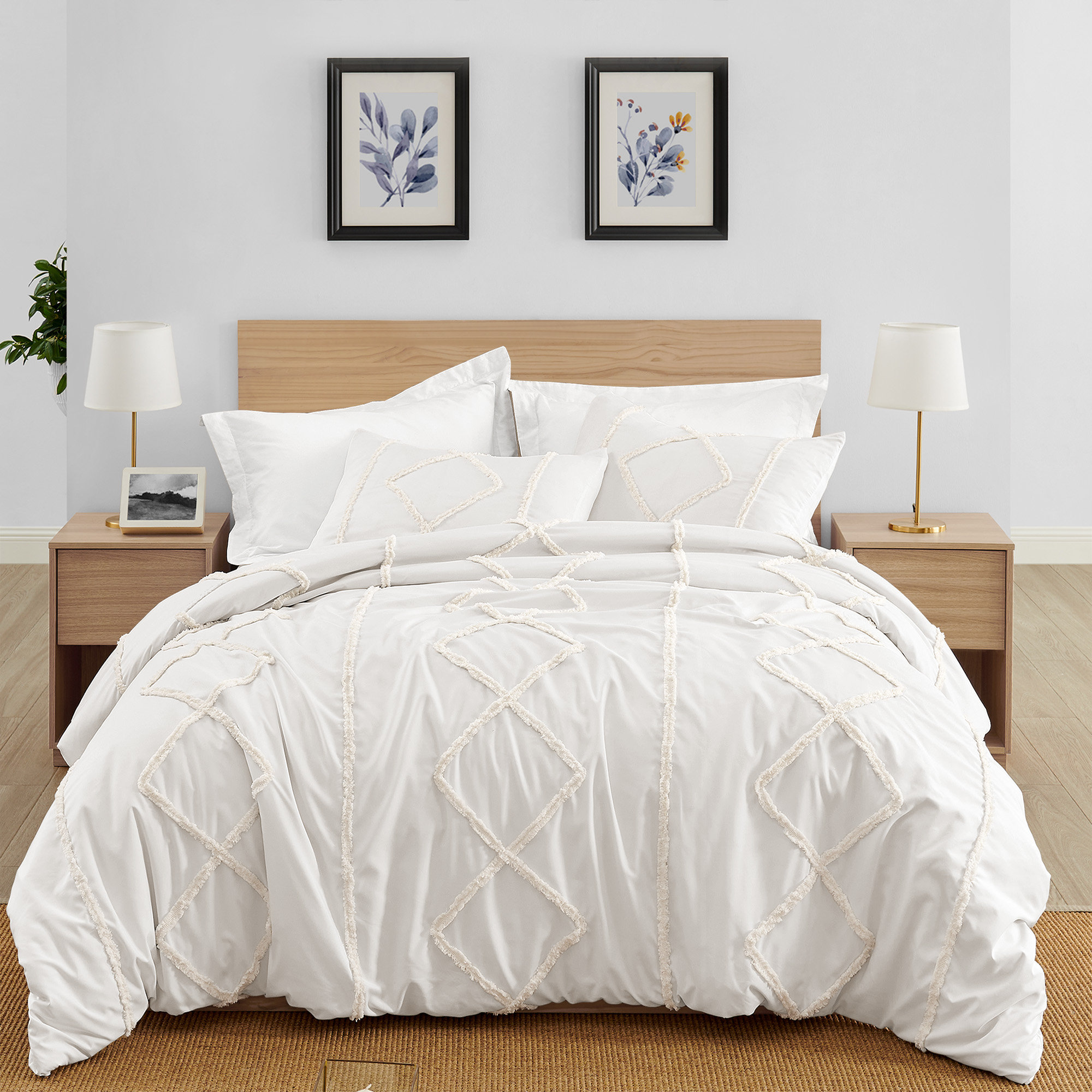 Sweet Jojo Designs Diamond Tuft Ivory Duvet Cover Set | Wayfair