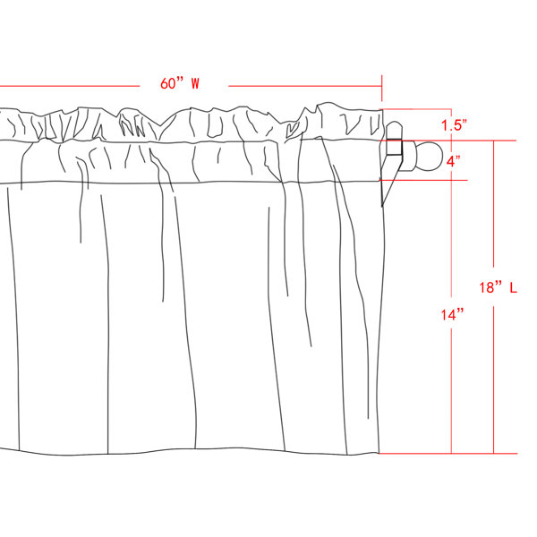 Home Soft Things Marisol Ikat Scalloped 60.00'' W Window Valance in ...