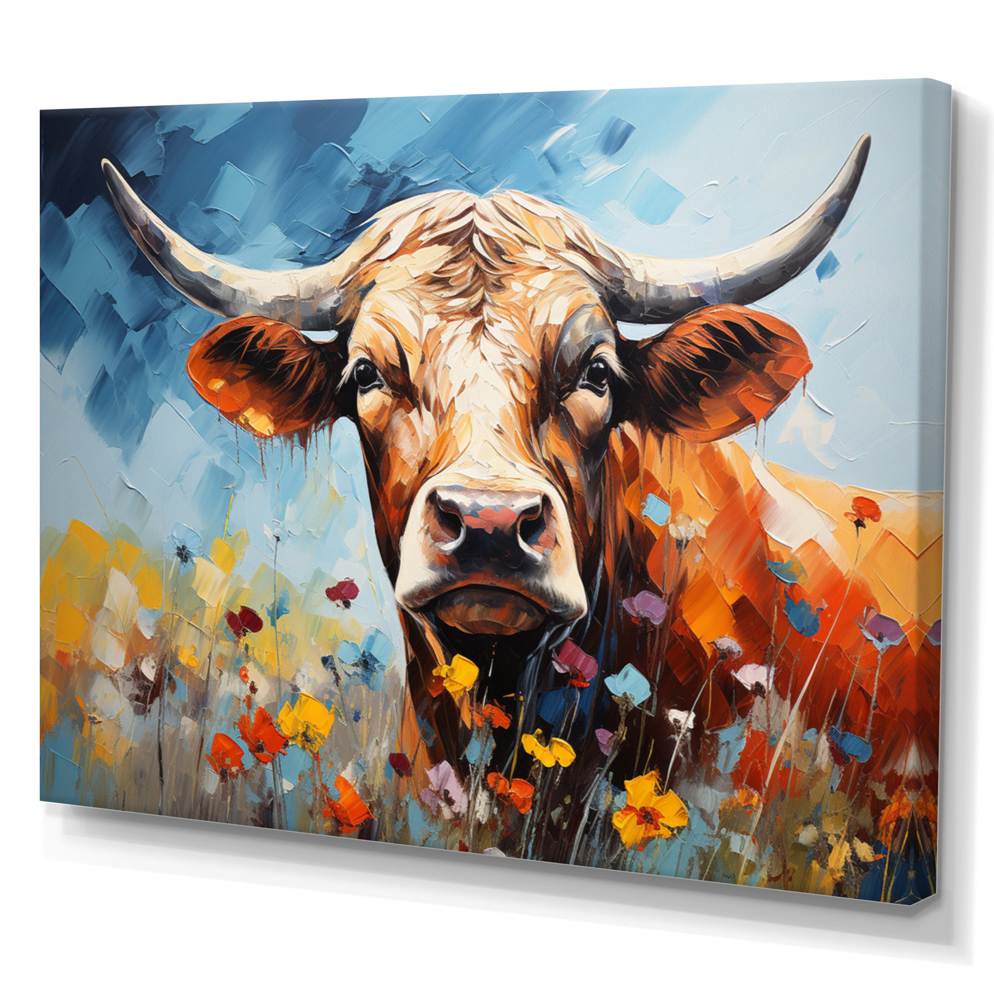 Union Rustic Cow Countryside Palette I - Animals Canvas Prints ...
