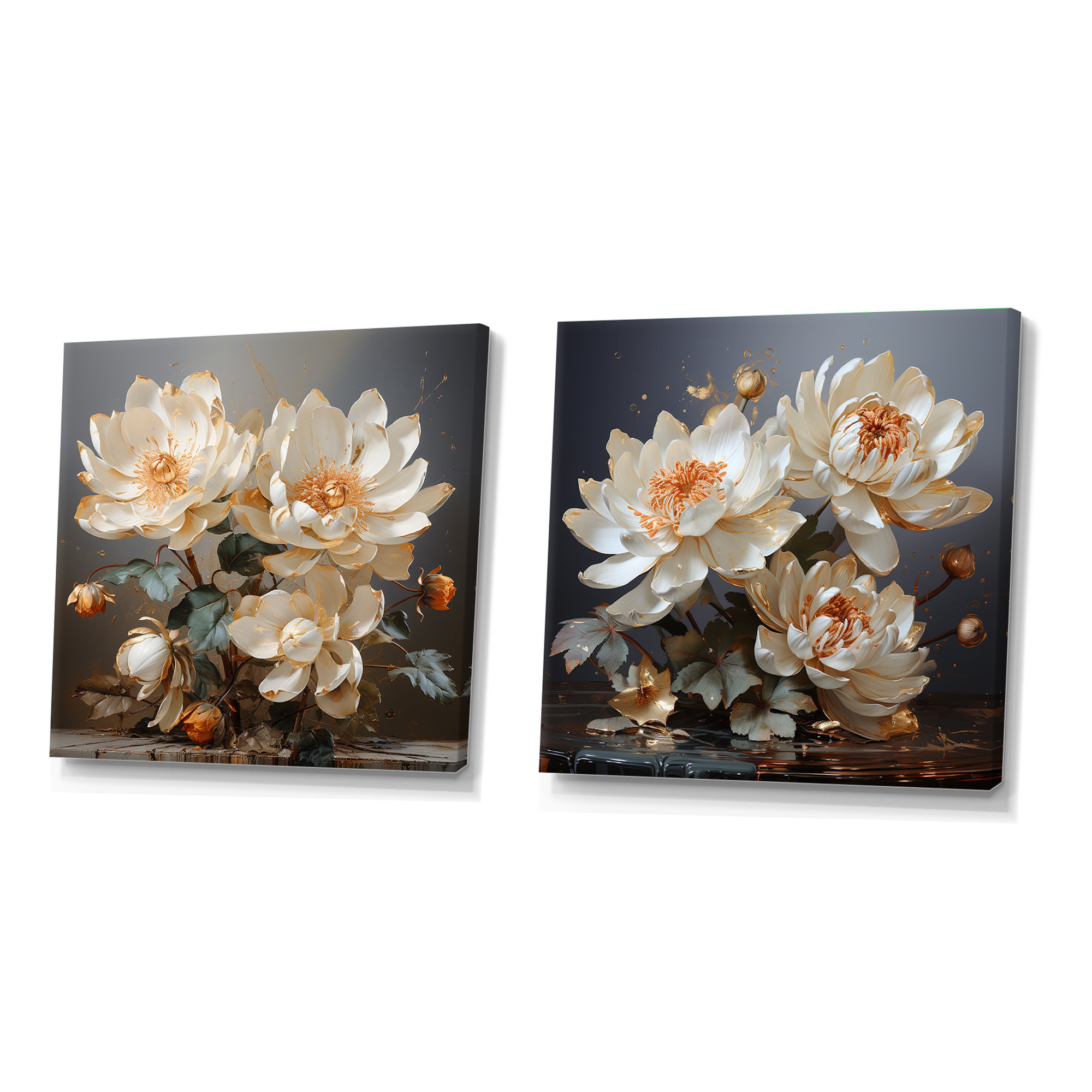 House of Hampton® Gilded Tranquility Lotus - Lotus Square Collage Set ...