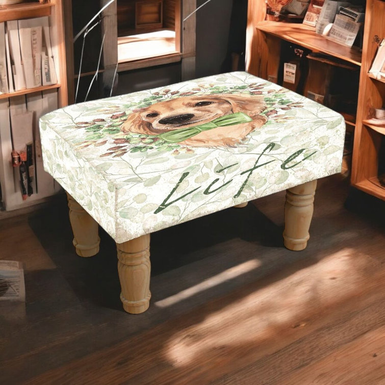 ClassicLiving Adalyne 40cm Wide Rectangle No Pattern Footstool Ottoman ...