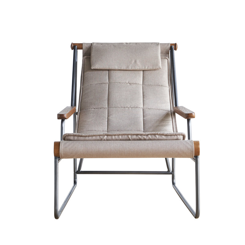 17 Stories 38.78''L Comfortable Linen Lounge Chair | Wayfair