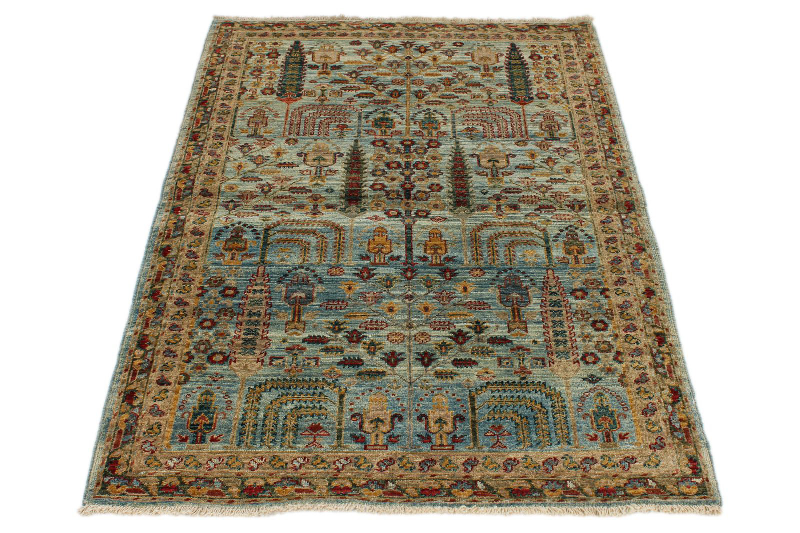Home and Rugs 3x5 Blue and Rust Traditional Rug | Wayfair