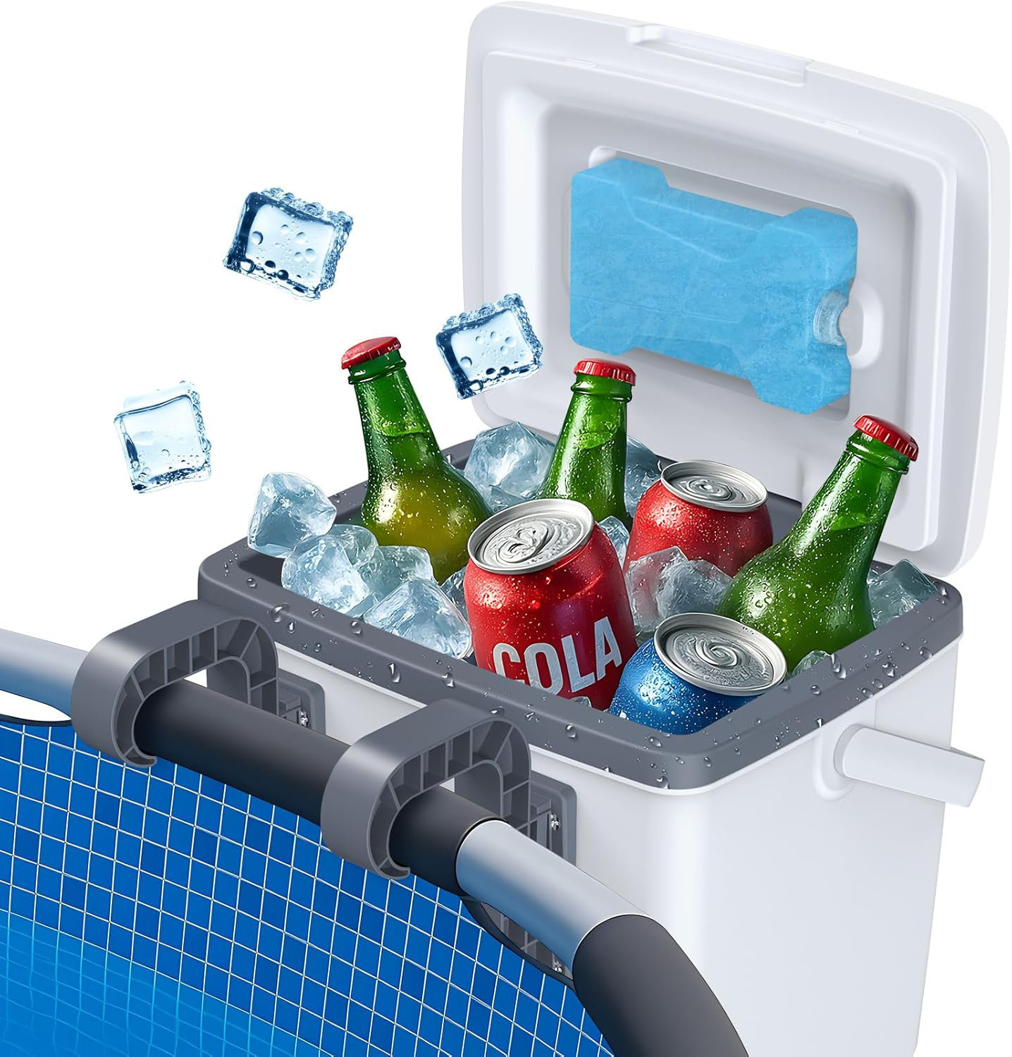 INKEDZ 13L Insulated Hard Pool Cooler: Comes with Ice Crystal Box ...