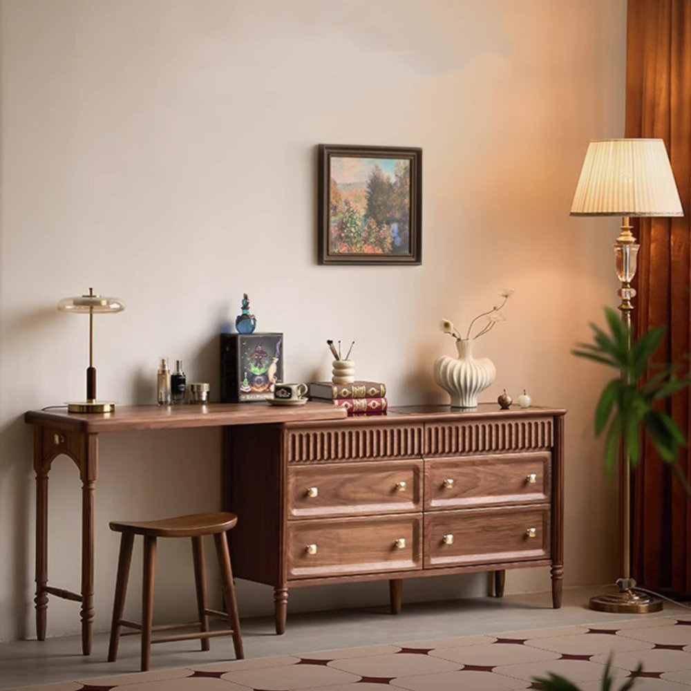 Zacklyo Light Luxury Advanced Solid Wood Dressing Table | Wayfair