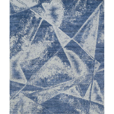 Bokara Rug Co., Inc. Hand-Knotted High-Quality Light Blue and Black ...