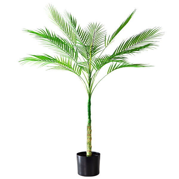 Primrue 43" Fake Plant Artificial Palm Faux Tropical Tree | Wayfair