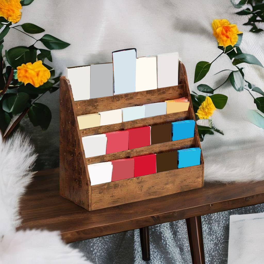 Ebern Designs 4 Sling Bookcase Display Stand Storage Bookshelf with 4 ...