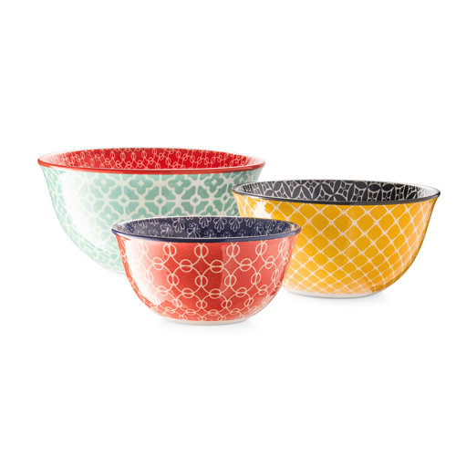 DOWAN Porcelain 3 Piece Mixing Bowl Set & Reviews | Wayfair