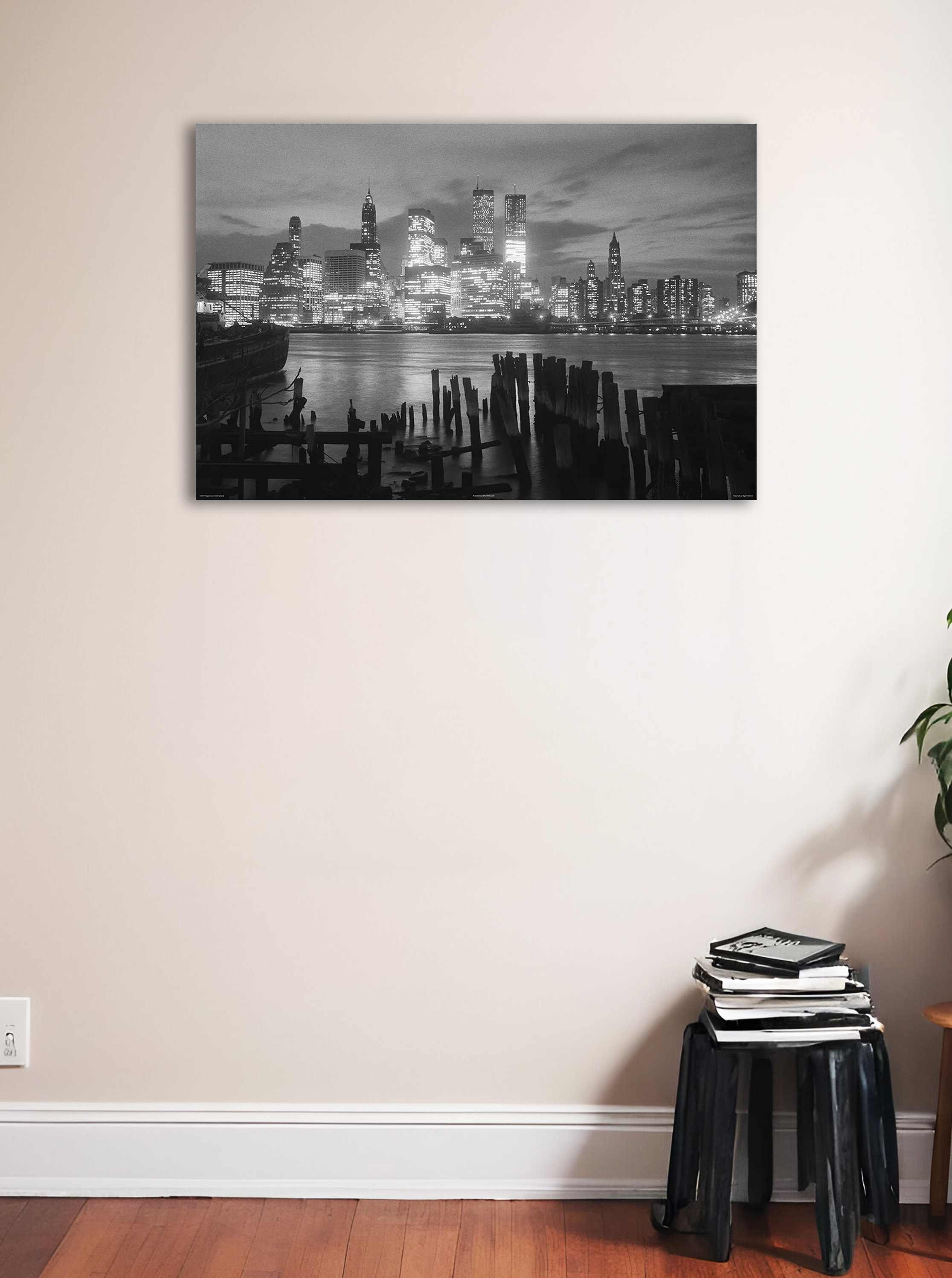 Ebern Designs Officially Licensed New York At Night Twin Towers Wrapped ...