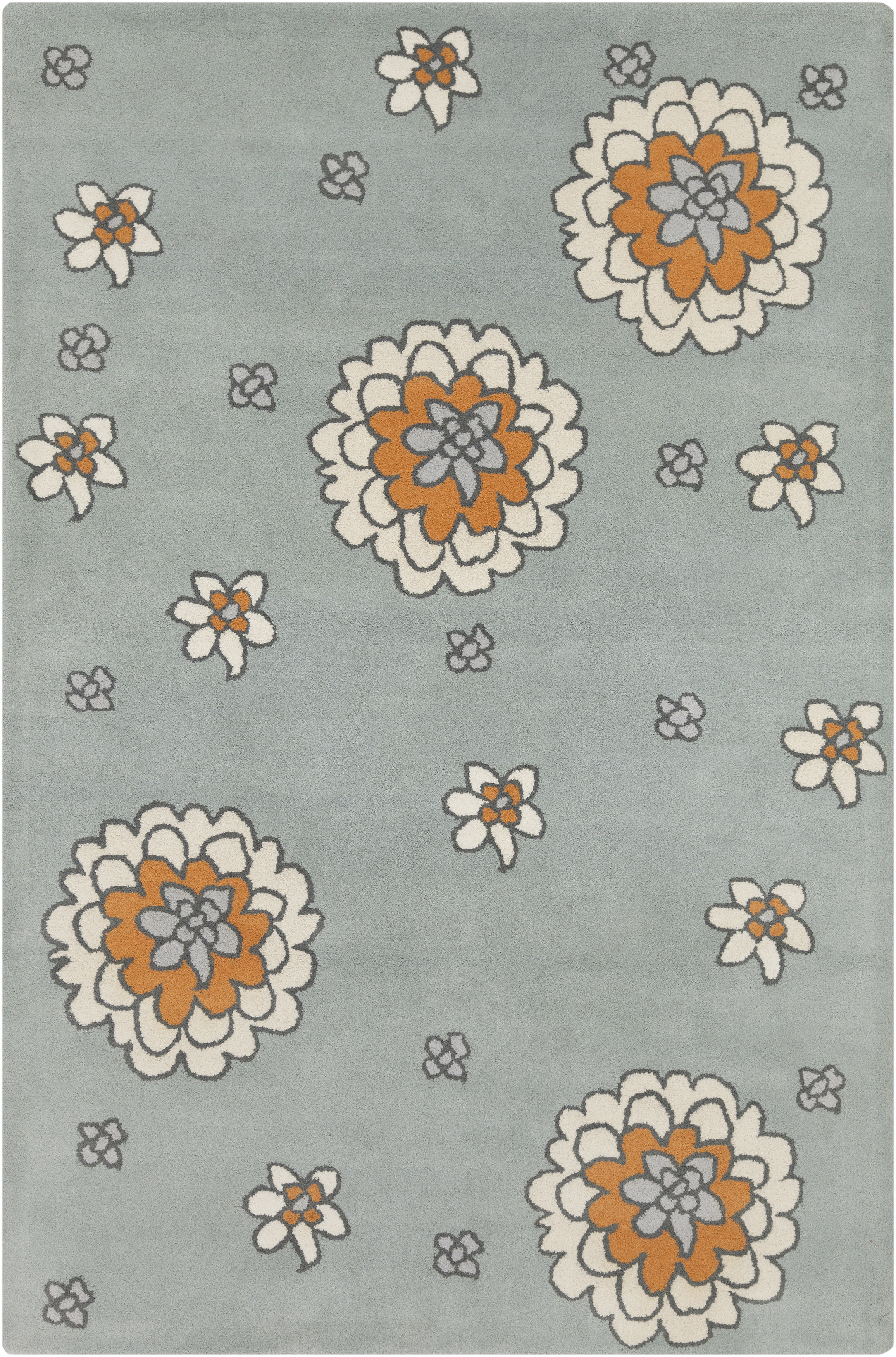 Lark Manor™ Ailey Authentic Hand-Tufted Handmade Blue, Cream, Orange ...