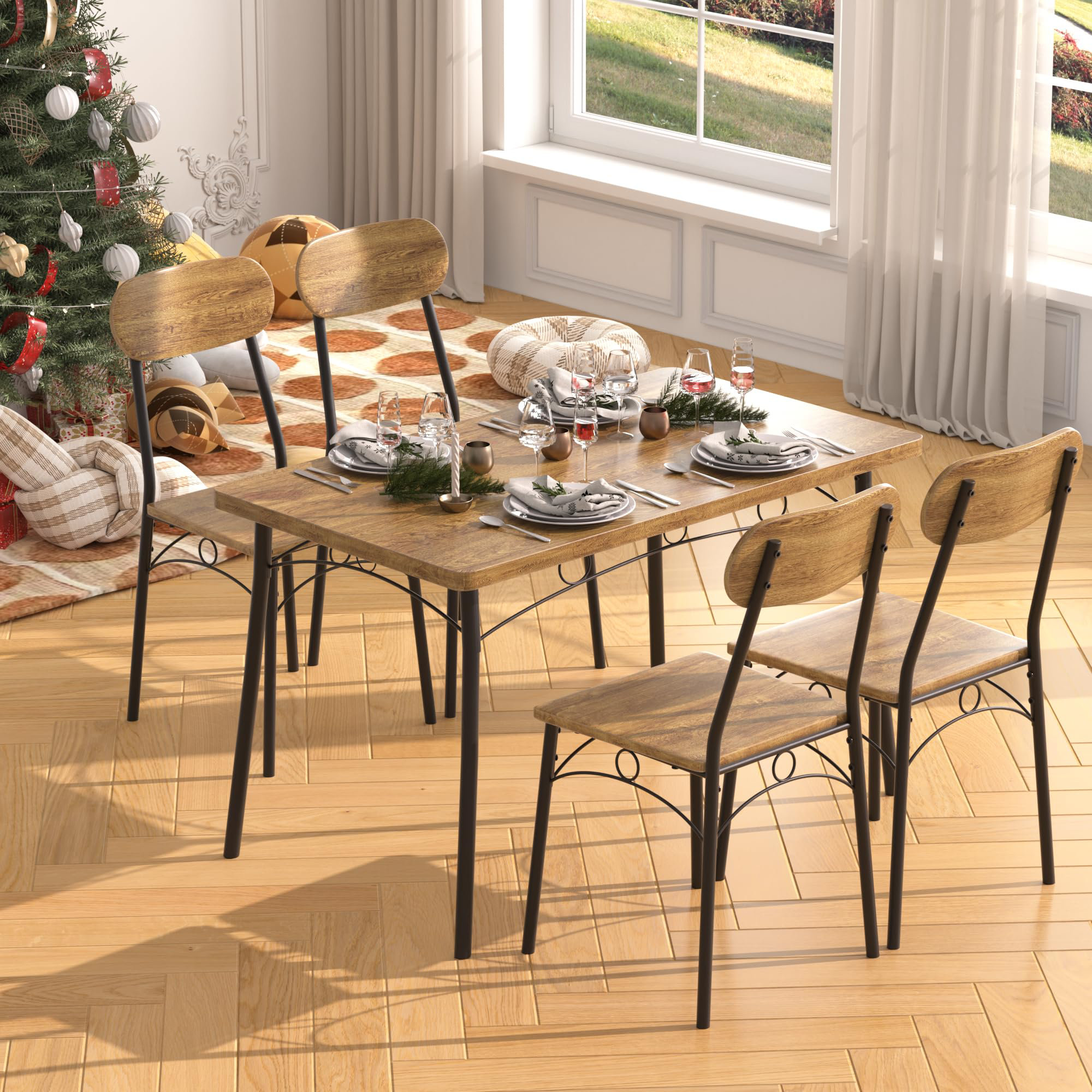 Lark Manor™ Dining Table Set For 4, 5 Piece Dinette With Chairs For ...