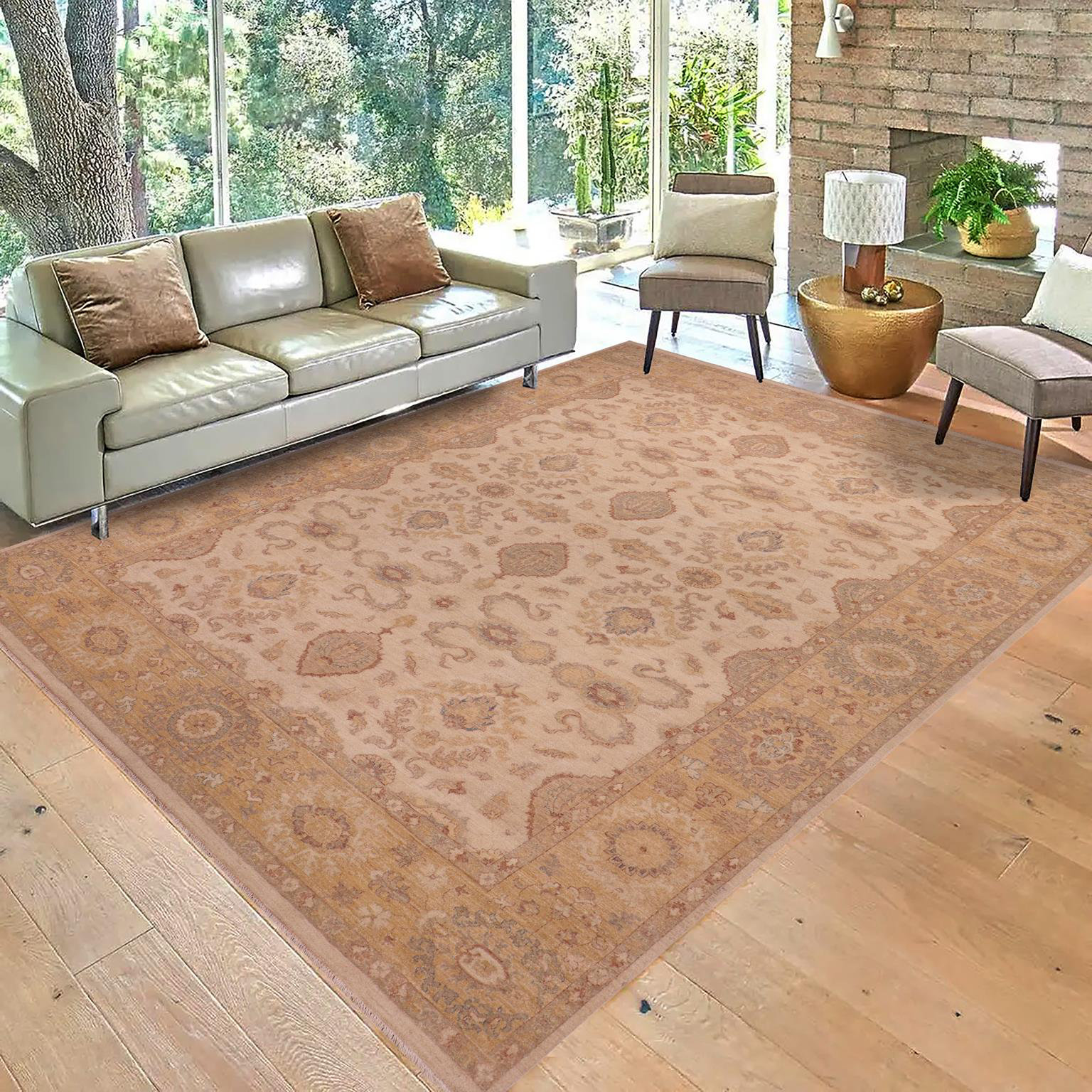 Isabelline Kellyanna One-of-a-Kind 9' x 12'1'' 1990s Area Rug in Gold ...