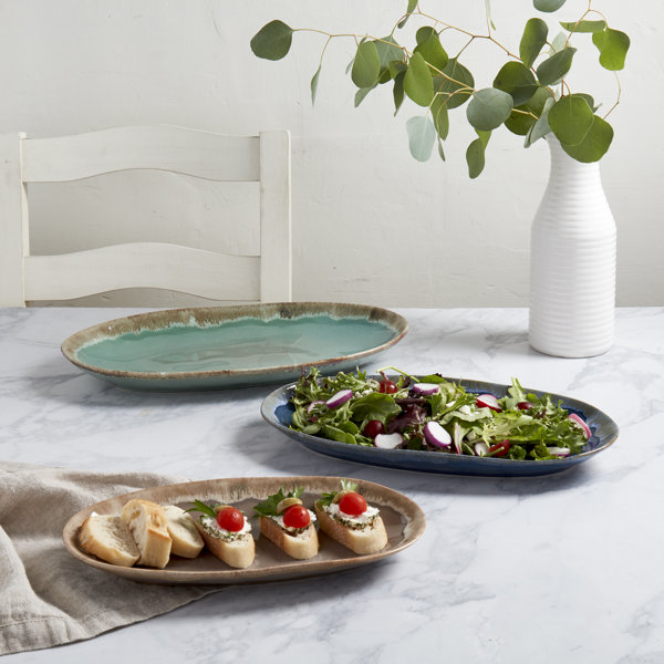 Tabletops Gallery Tuscan 3 Piece Platter Set & Reviews | Wayfair