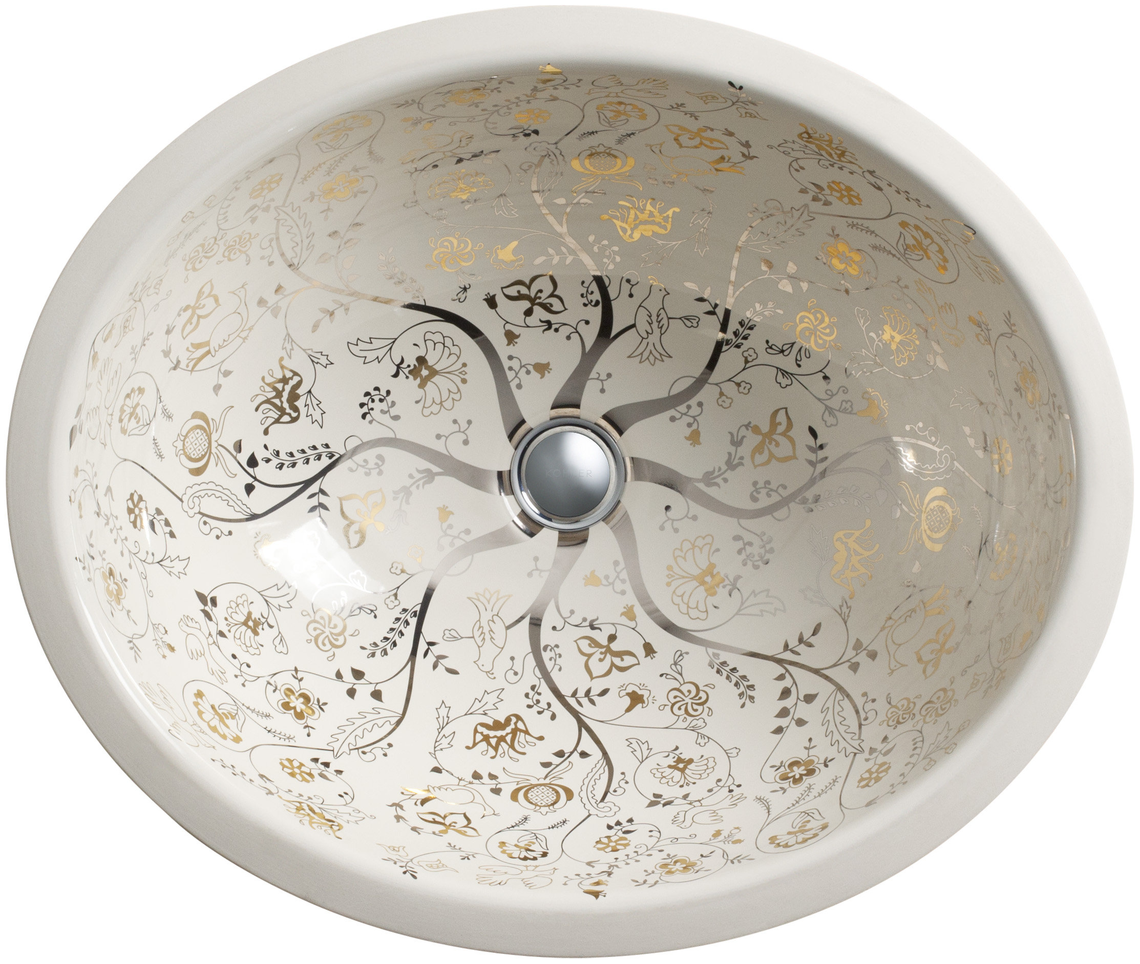 KOHLER Mille Fleurs Caxton®, ARTIST EDITIONS Oval Undermount Bathroom ...
