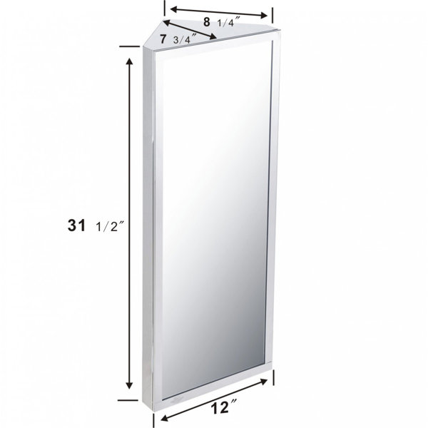 Symple Stuff Infinity Corner 12 in. W x 31-1/2 in. H Wall Mounted ...
