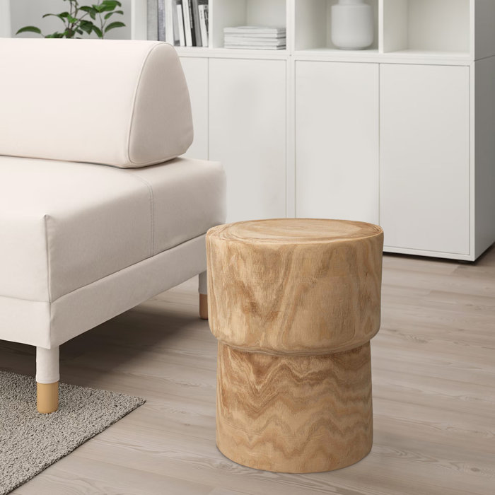 Loon Peak® Dartavious Solid Wood Drum End Table | Wayfair