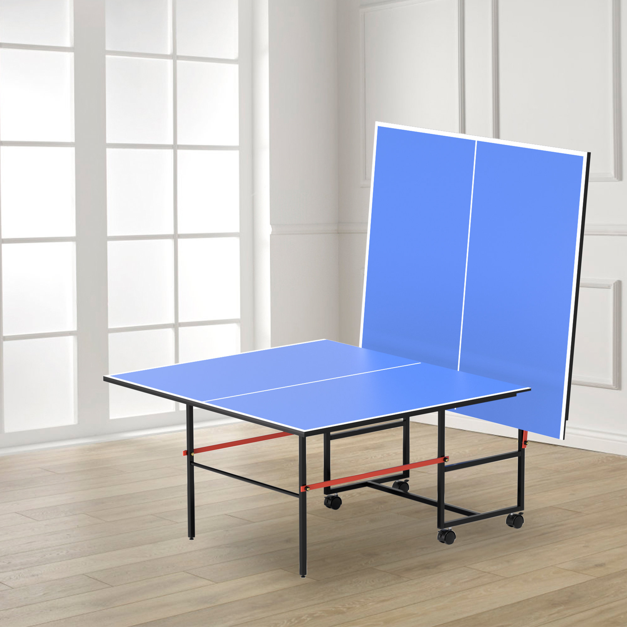 ERIFZ Professional Foldable Ping Pong Table With Net, 2 Paddles, And 3 ...