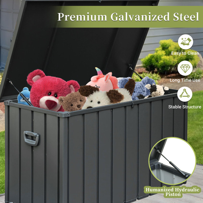 domi outdoor living Domi Louvered Deck Box 200 Gallons Water Resistant ...