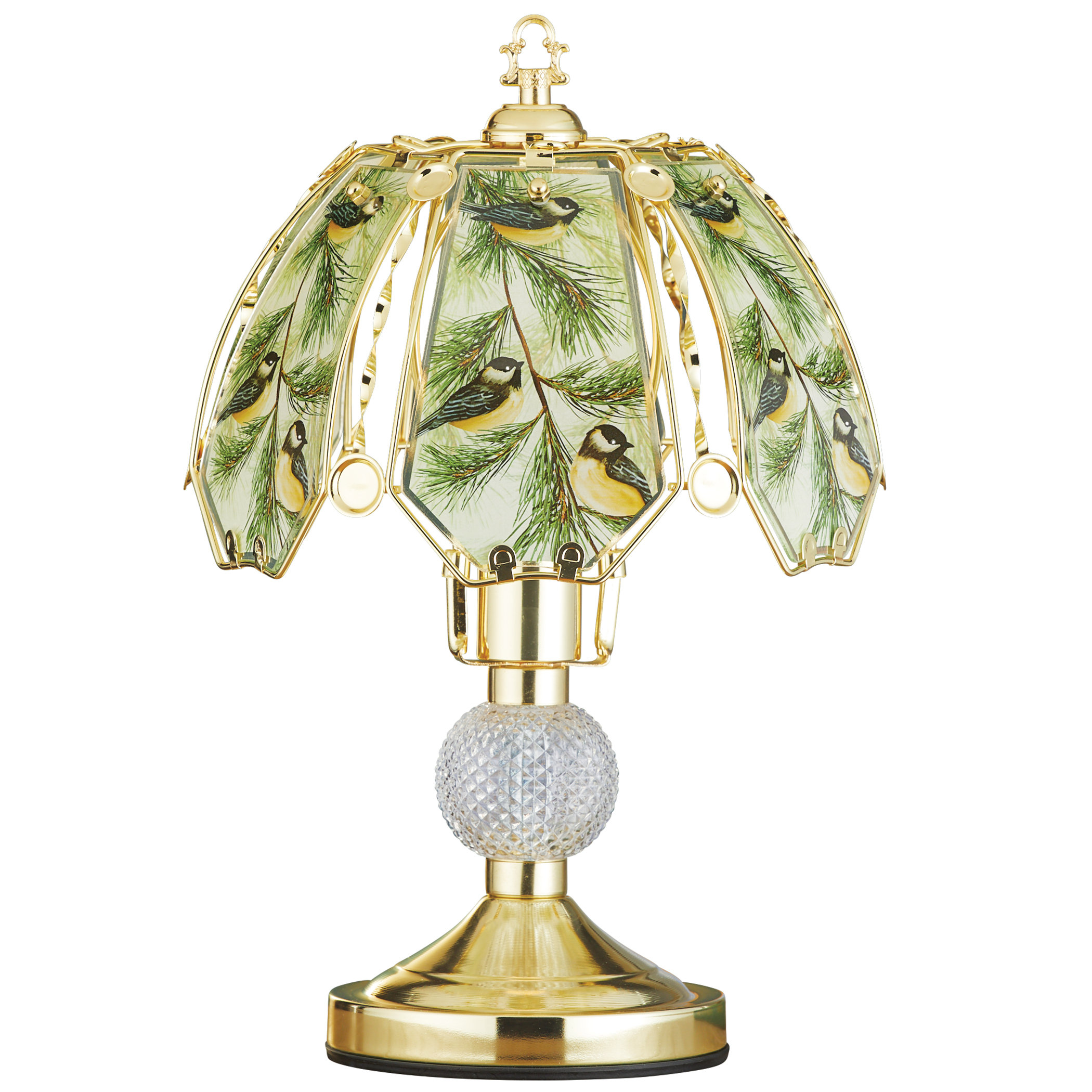 House of Hampton Chickadees On Branches Gold-Tone Touch Lamp - Wayfair ...