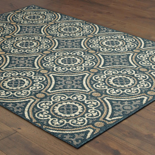 Geometric Teal Area Rugs You'll Love | Wayfair