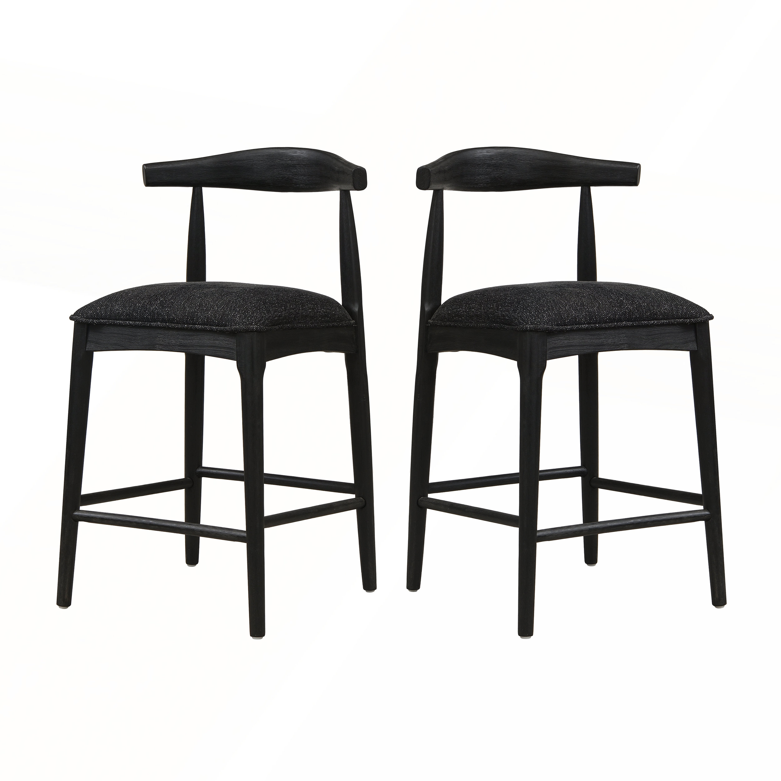 Corrigan Studio® Stylish Pebble Fabric Counter Stool Set Of 2 With ...