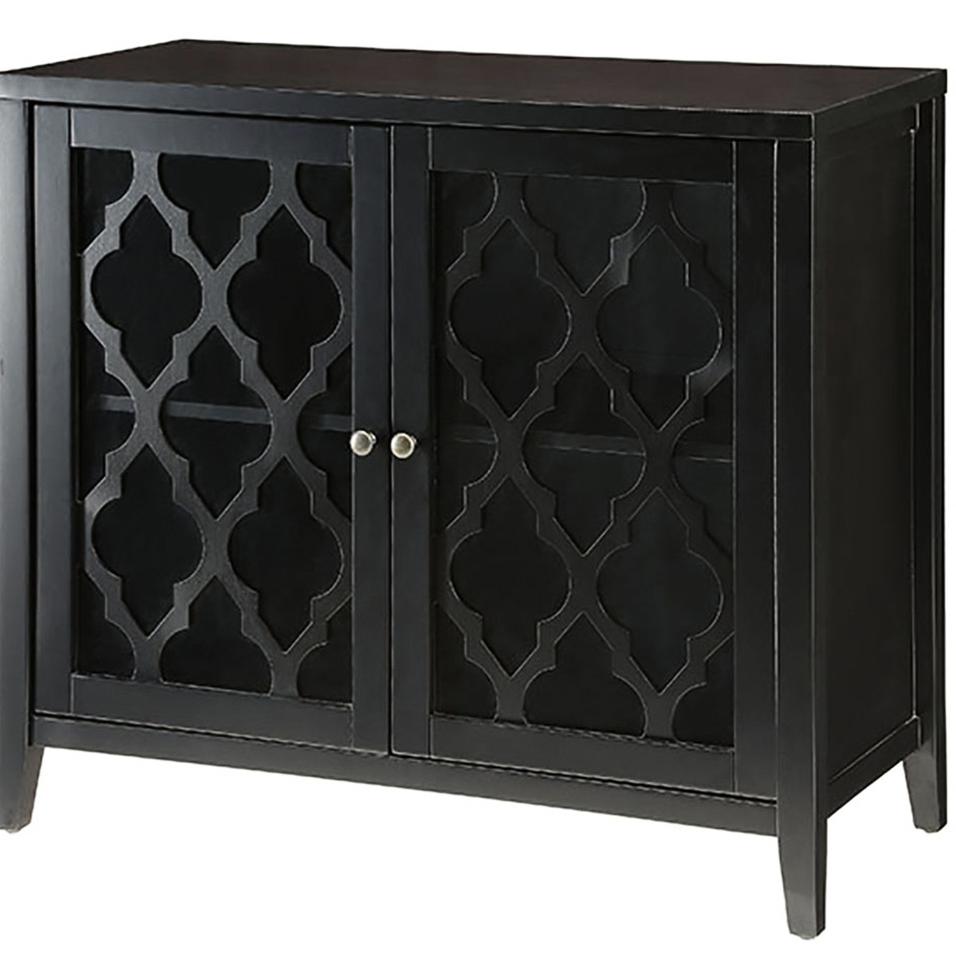 Latitude Run® Black Wooden Console Table With Display Shelf: Transform ...