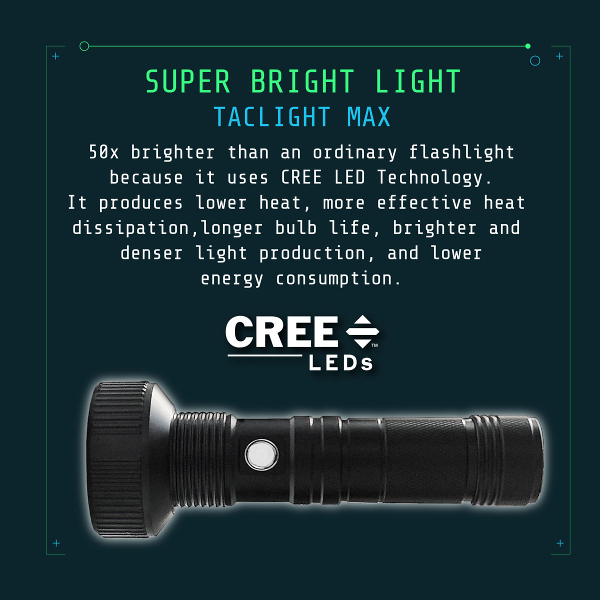 Bell + Howell Taclight Max Rechargeable Wide Beam Flashlight with 5 ...