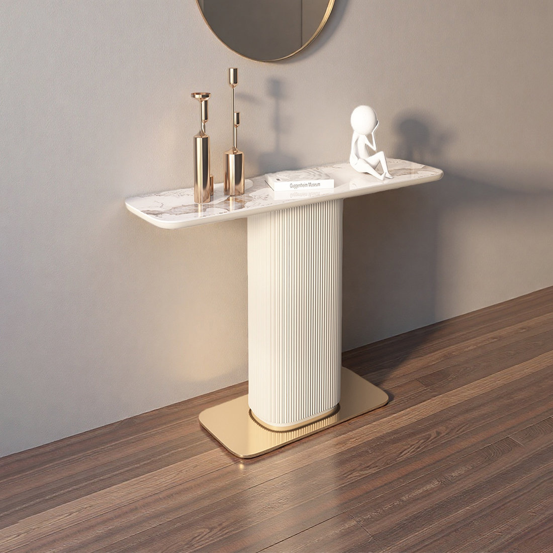 Orren Ellis Nordic-style modern sintered stone entrance table | Wayfair