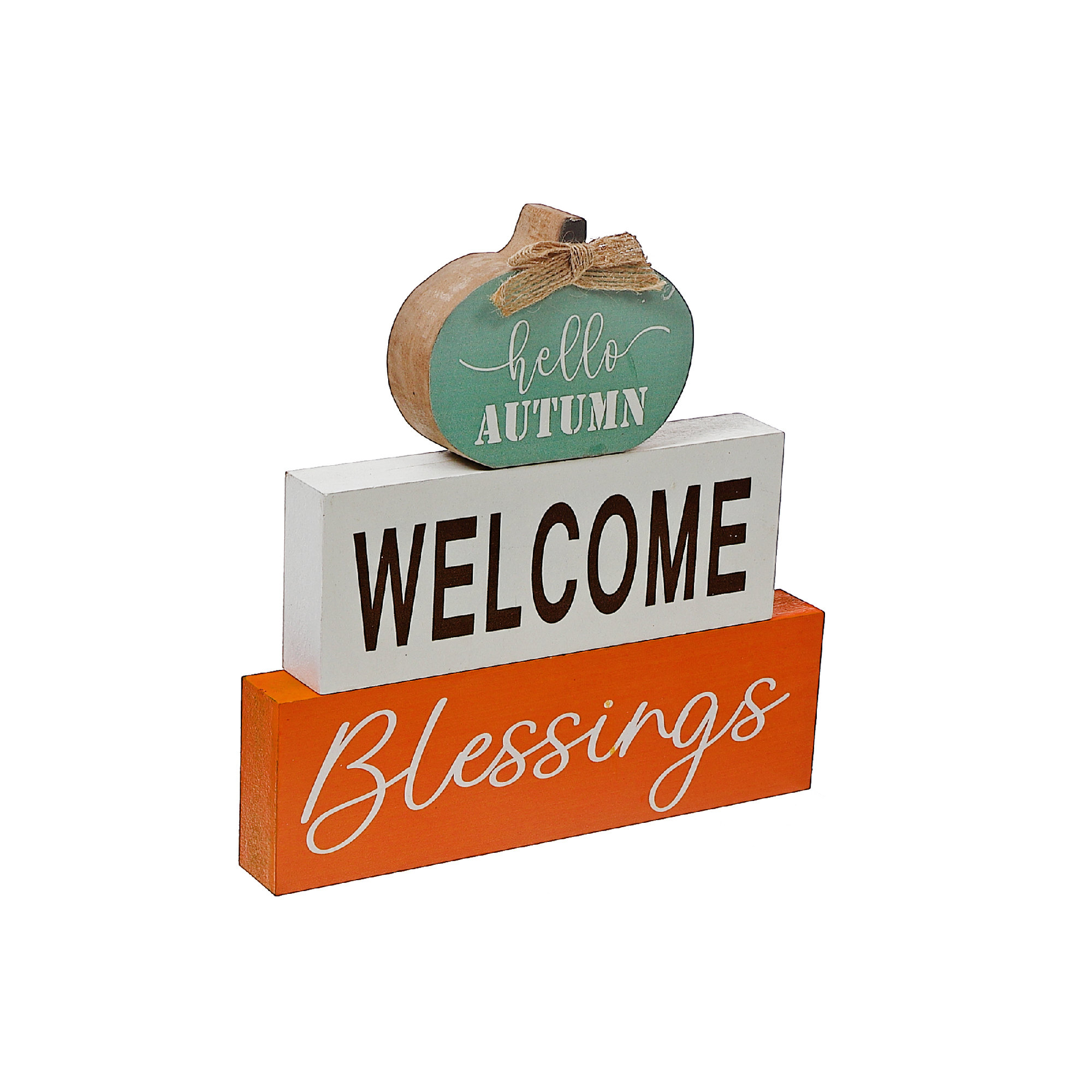 iH casadécor Triple Stacked Hello Autumn Block | Wayfair