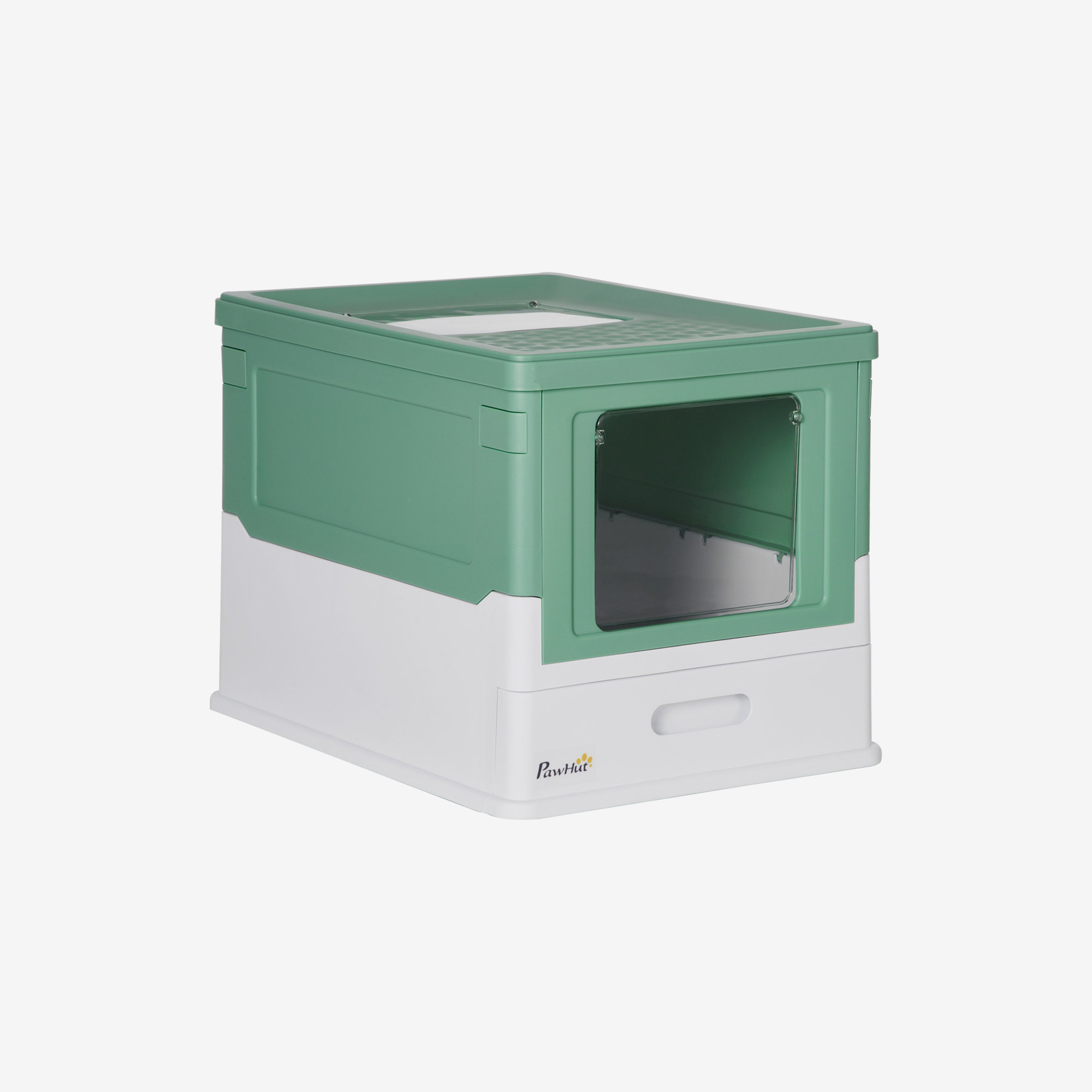 George Oliver PawHut Fully Enclosed Cat Litter Box with Scoop, Hooded ...