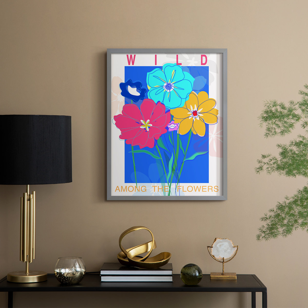 Red Barrel Studio® Pop Wildflower Bouquet Framed Print - Solid Wood ...