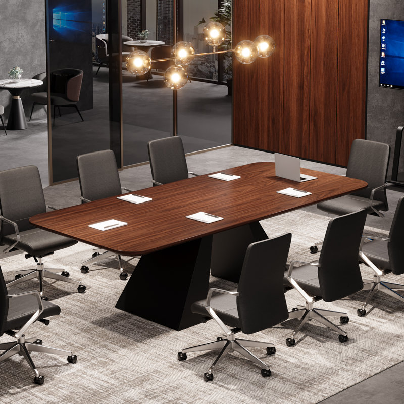 Ivy Bronx 6.5 Ft Solid Wood Conference Table | Wayfair