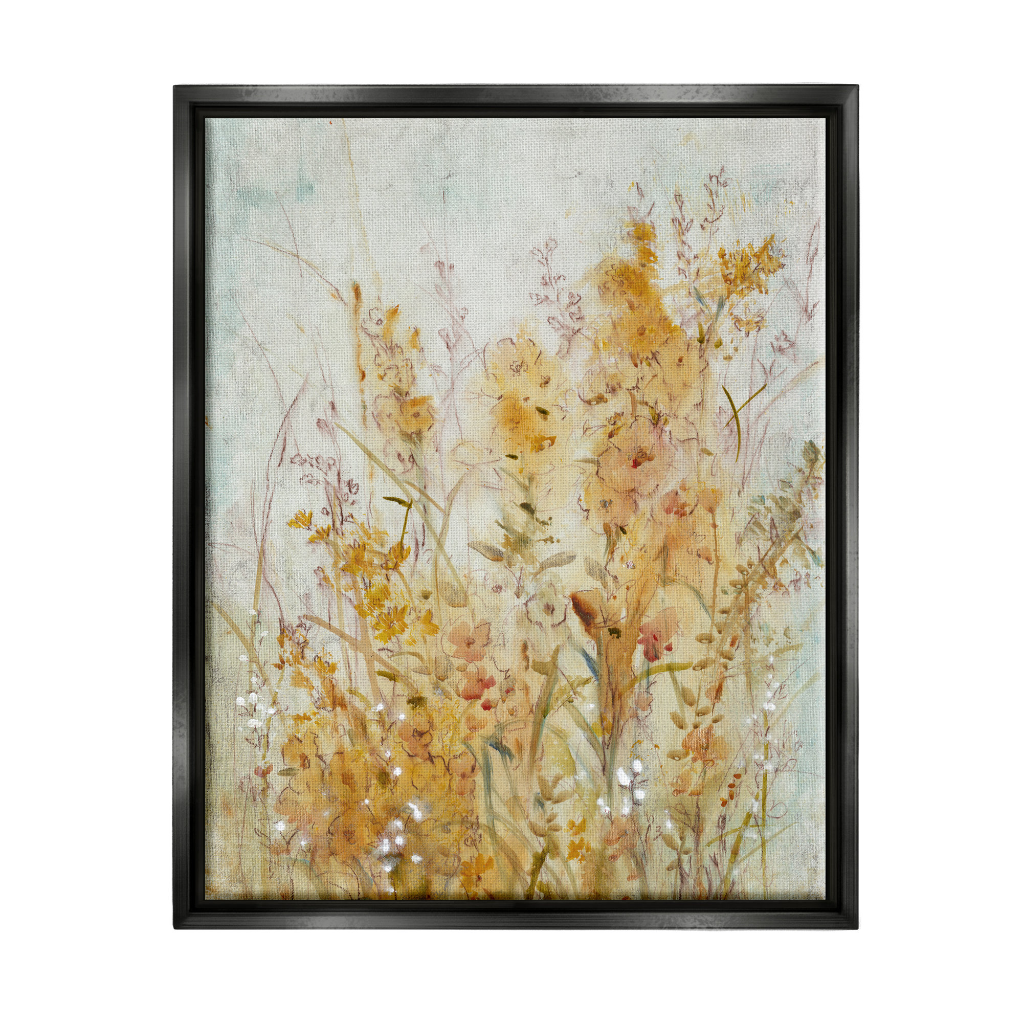 Wildon Home® Botanical Blooms Abstraction Framed Floater Canvas Wall ...
