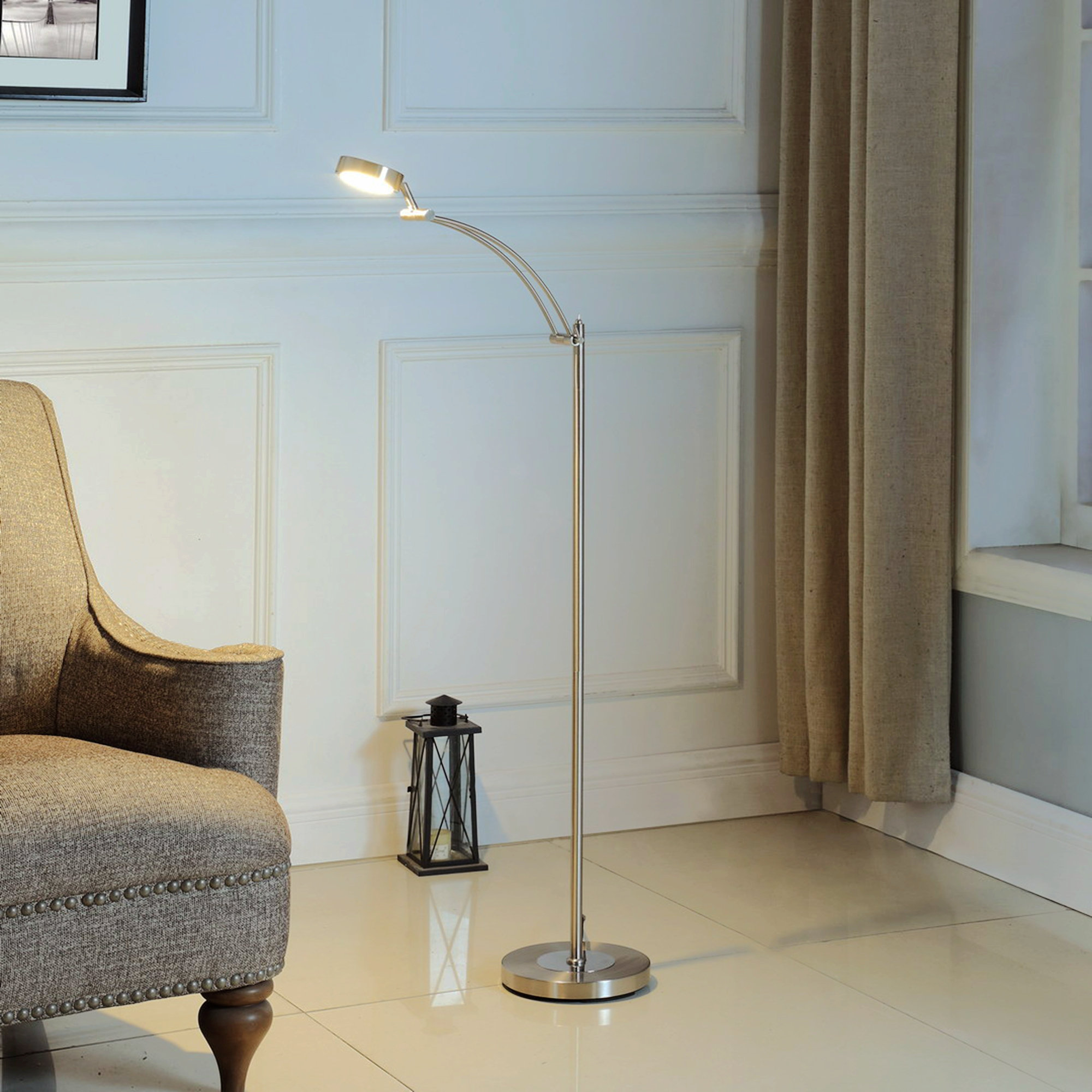 Wrought Studio™ Gurjant 54" LED Swing Arm Floor Lamp | Wayfair