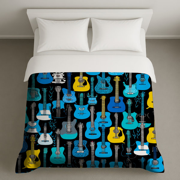 VisionBedding Musical Instruments Pattern Microfiber; Polyester Bedding ...