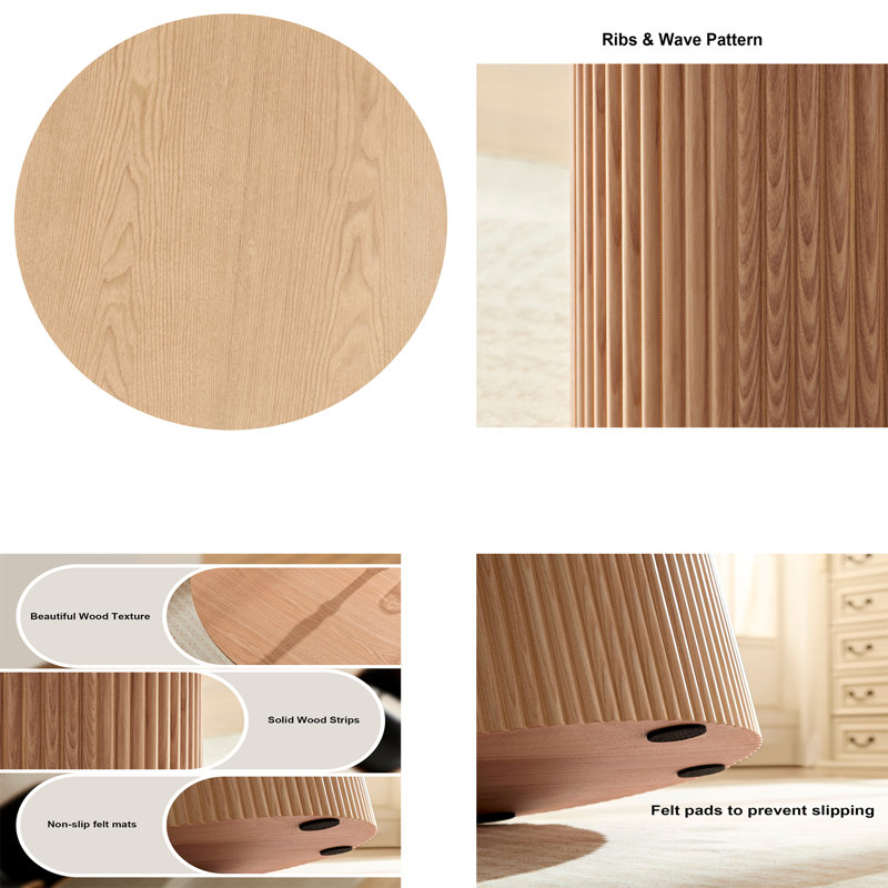 Latitude Run® Round Fluted Side Table | Wayfair