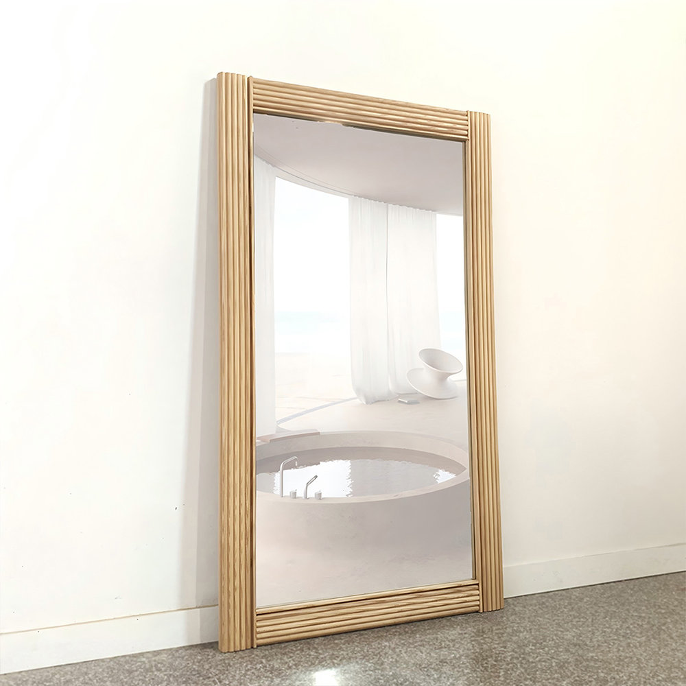 FOLVOJ European solid wood full-length mirror HD full-length mirror ...