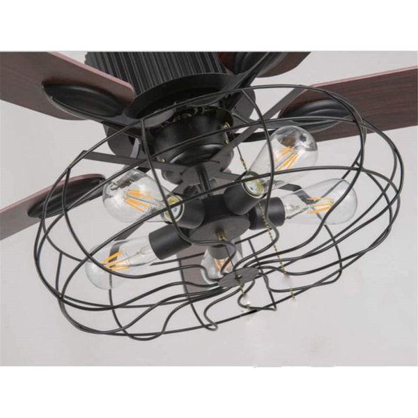 Williston Forge 52" Lauder 5 - Blade Caged Ceiling Fan with Remote ...