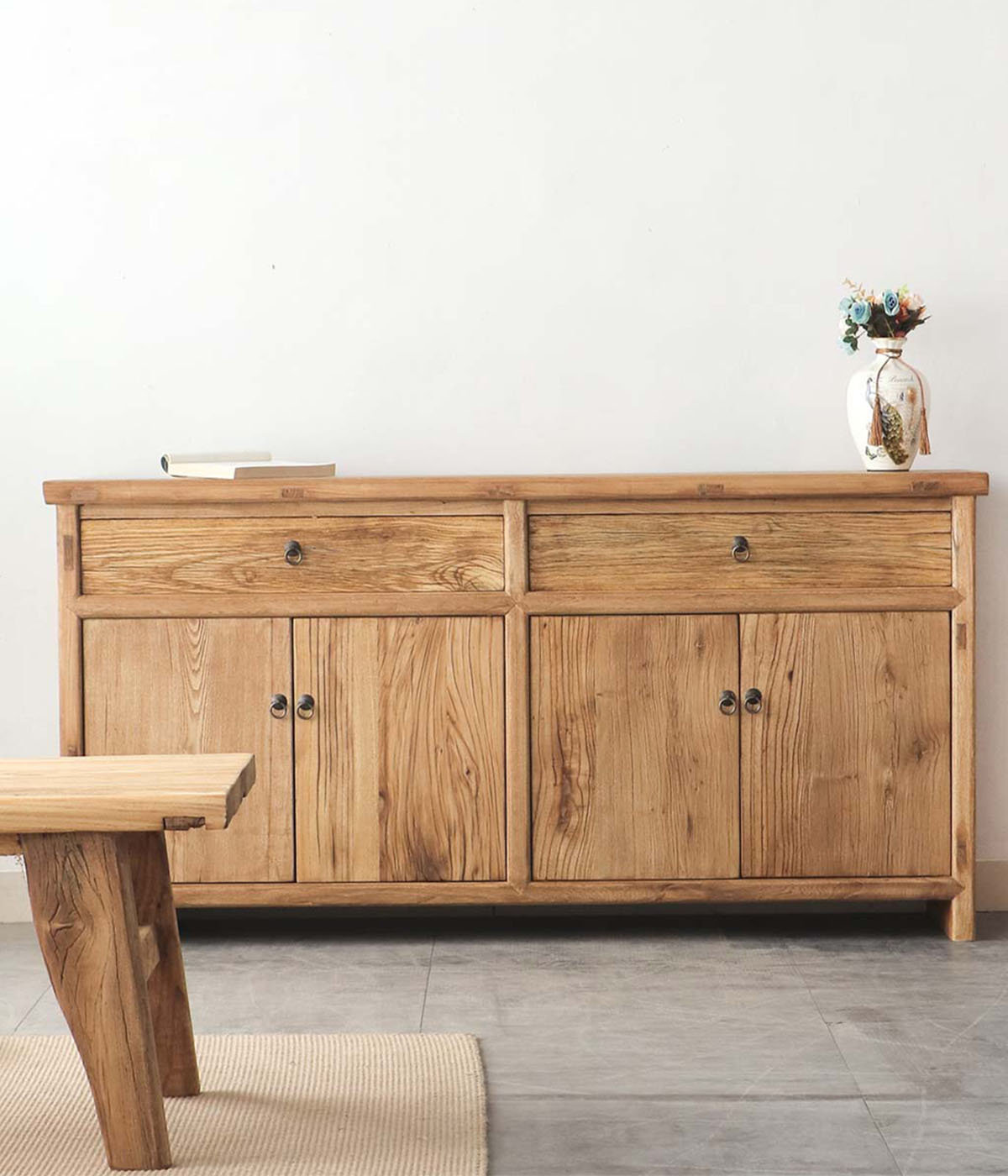 EliteFurnishings Retro Multi-Functional Large-Capacity Feature Cabinet ...