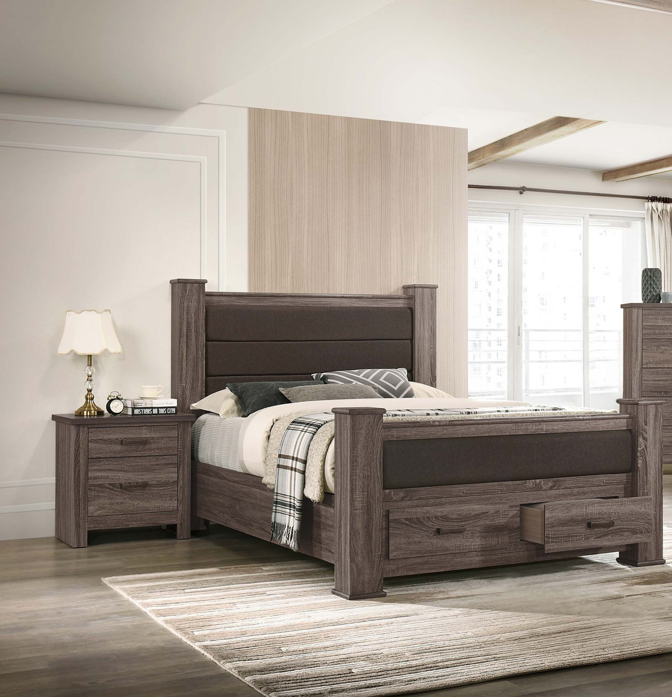Latitude Run® Modern Style 1Pc Bed Upholstered Headboard Footboard ...