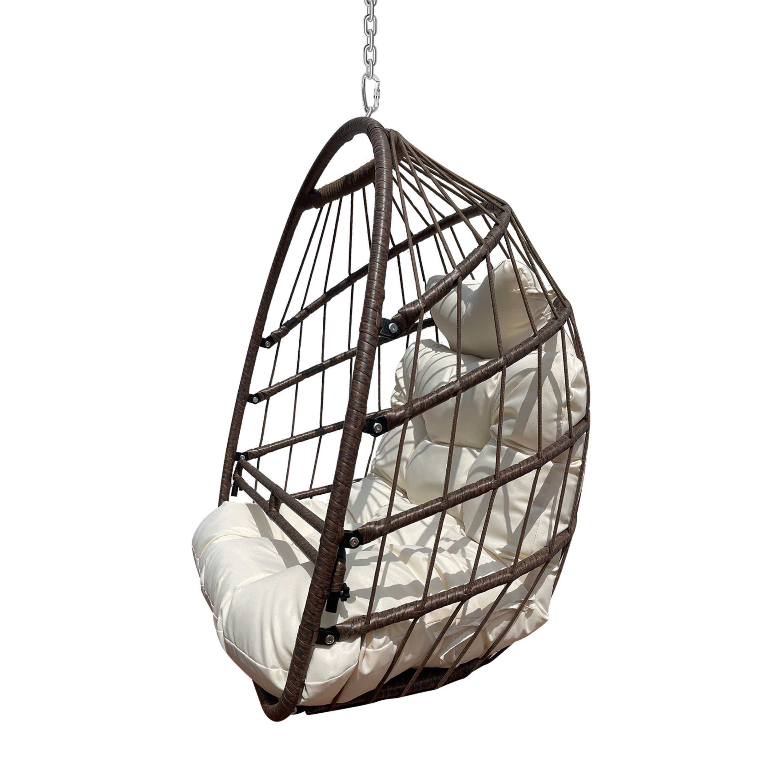 Dakota Fields Indoor and outdoor unsupported swing hammock egg basket ...