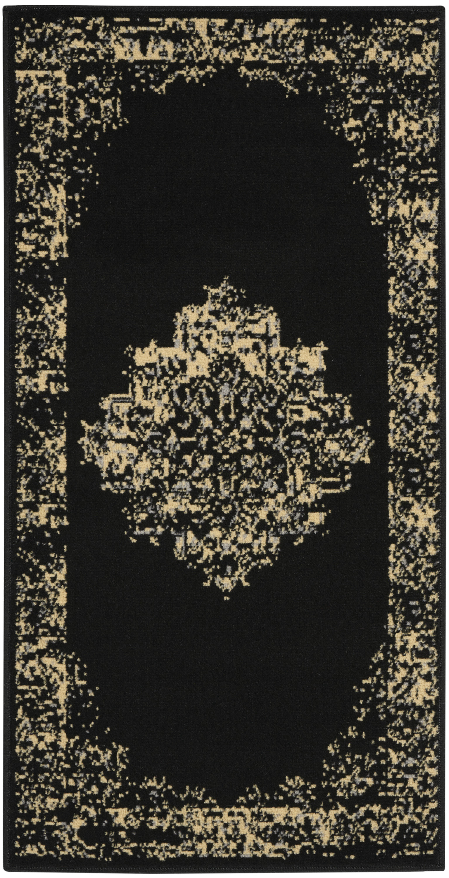 Bungalow Rose Bo Contemporary Modern Black Area Rug | Wayfair