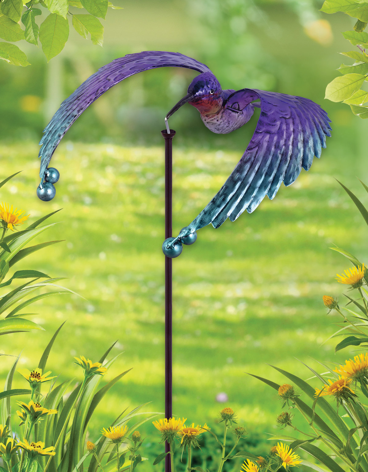 August Grove® Dinjar Hummingbird Spinner Garden Stake & Reviews | Wayfair